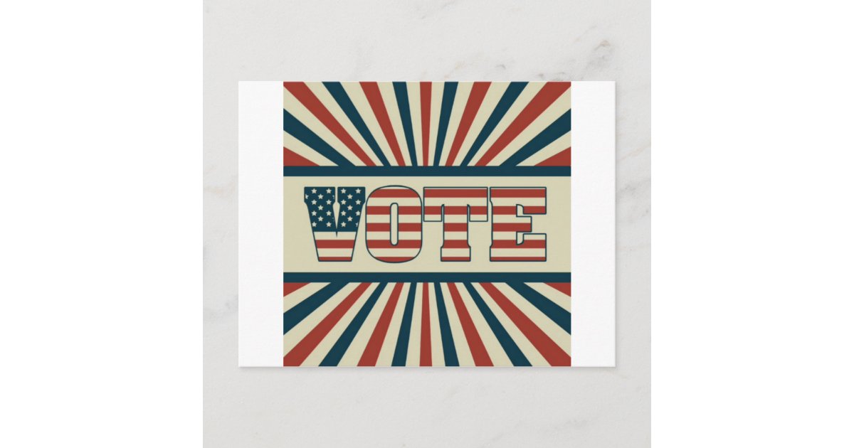 Retro vote, all gear postcard | Zazzle
