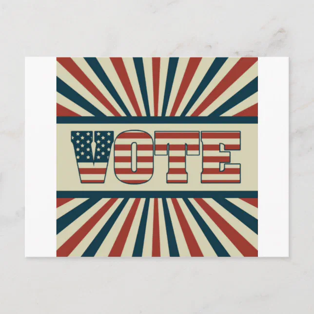 Retro vote, all gear postcard | Zazzle
