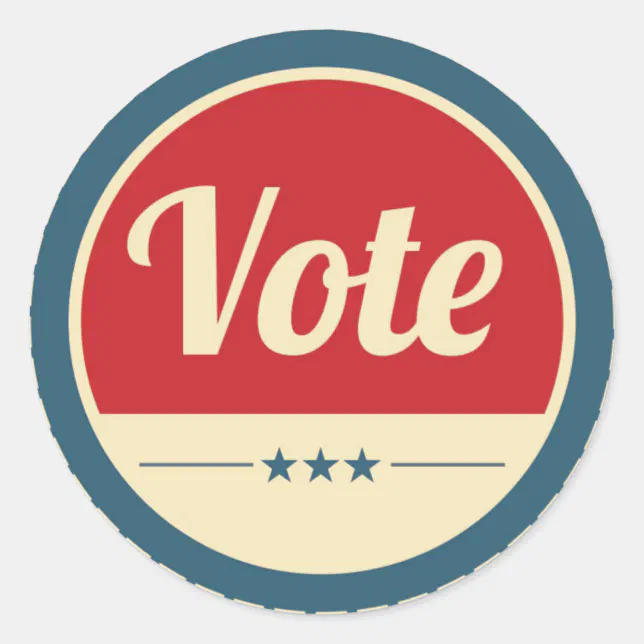 Retro Vote Election Classic Round Sticker | Zazzle