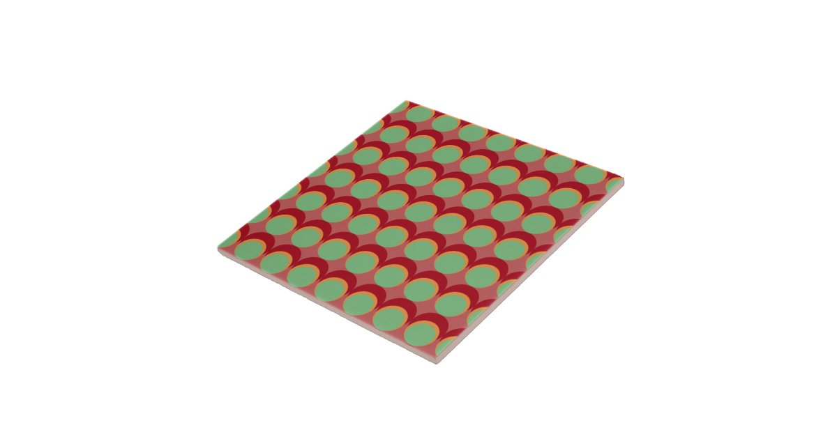 Retro Watermelon Hippy Circle Pattern Ceramic Tile | Zazzle