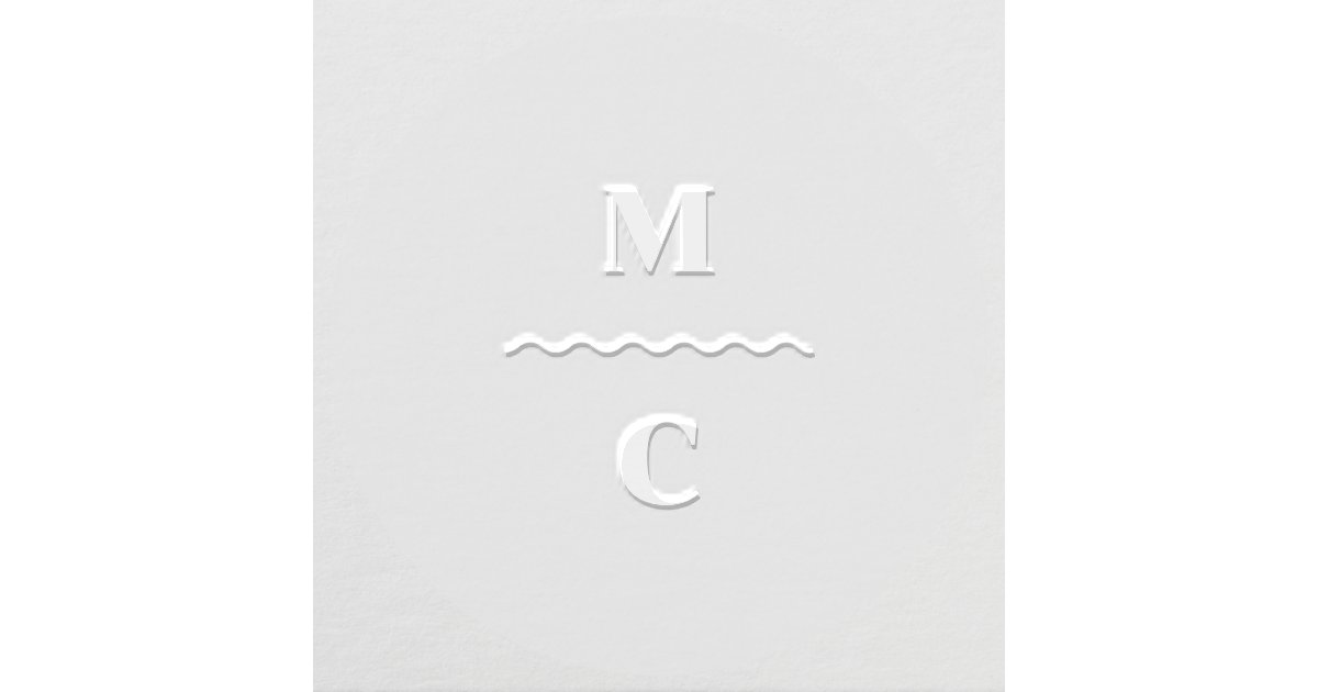 Retro Wave Monogram Embosser | Zazzle