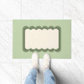 Retro Wavy Shape Pastel Green Doormat | Zazzle