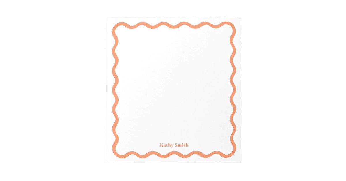 Retro Wavy Stylish Apricot Personalized Stationery Notepad | Zazzle