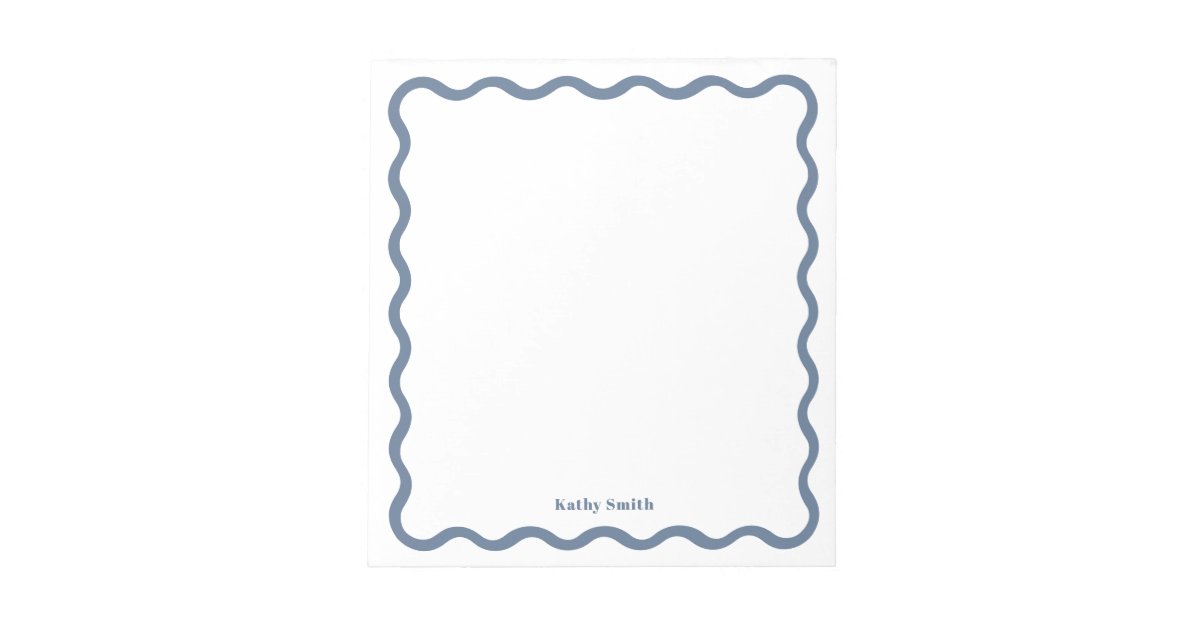 Retro Wavy Stylish Blue Personalized Stationery Notepad | Zazzle