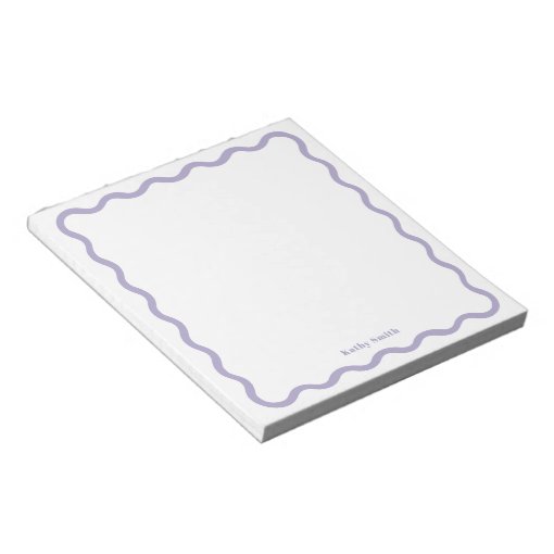 Retro Wavy Stylish Purple Personalized Stationery Notepad | Zazzle
