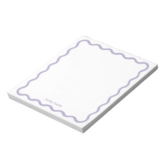 Retro Wavy Stylish Purple Personalized Stationery Notepad | Zazzle