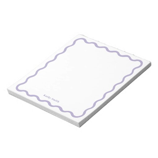 Retro Wavy Stylish Purple Personalized Stationery Notepad | Zazzle