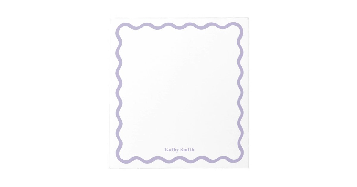 Retro Wavy Stylish Purple Personalized Stationery Notepad | Zazzle