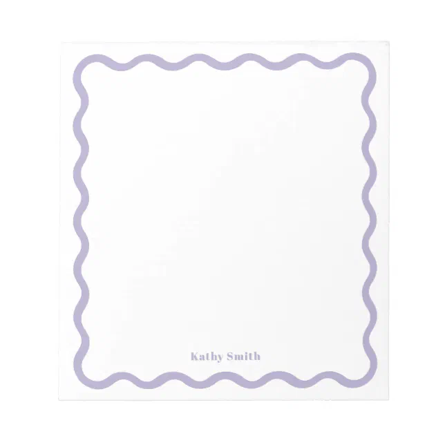 Retro Wavy Stylish Purple Personalized Stationery Notepad | Zazzle