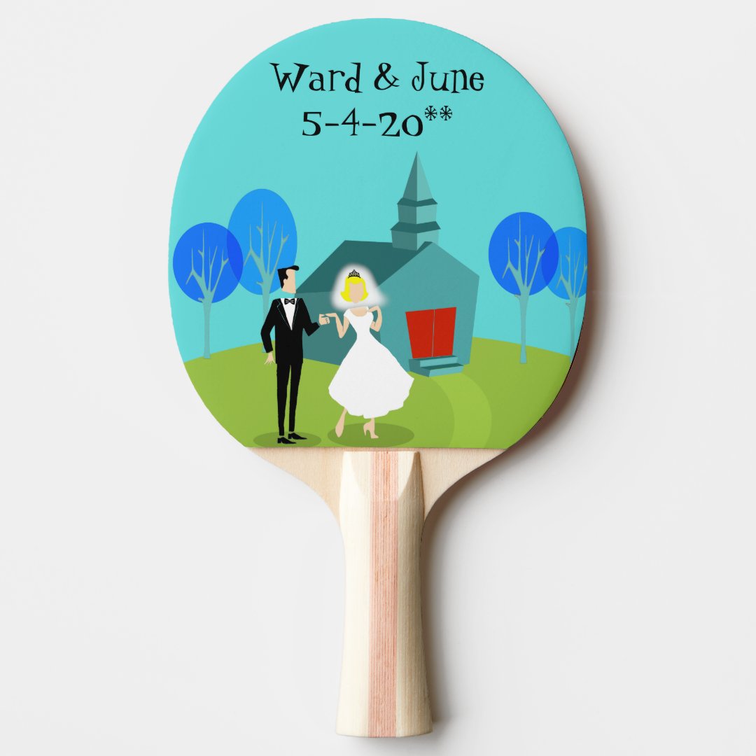 Retro Wedding Couple Ping Pong Paddle | Zazzle