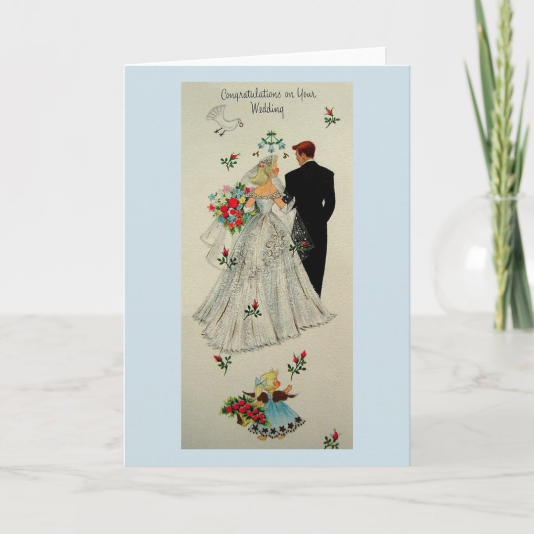 Retro Wedding Greeting Card | Zazzle