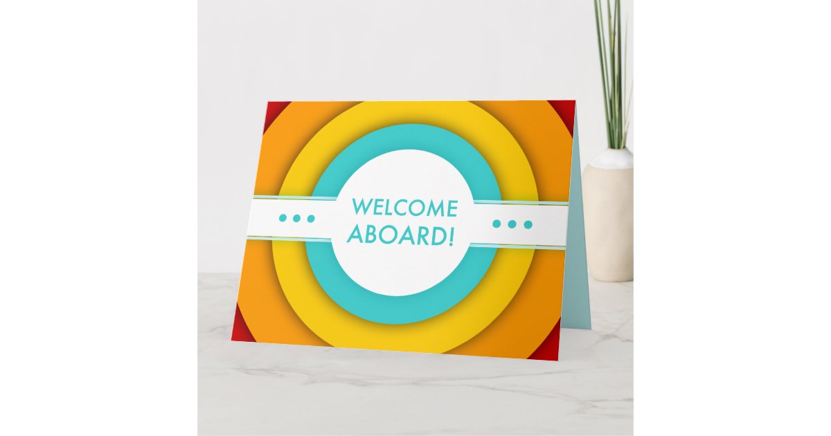 retro welcome aboard card | Zazzle
