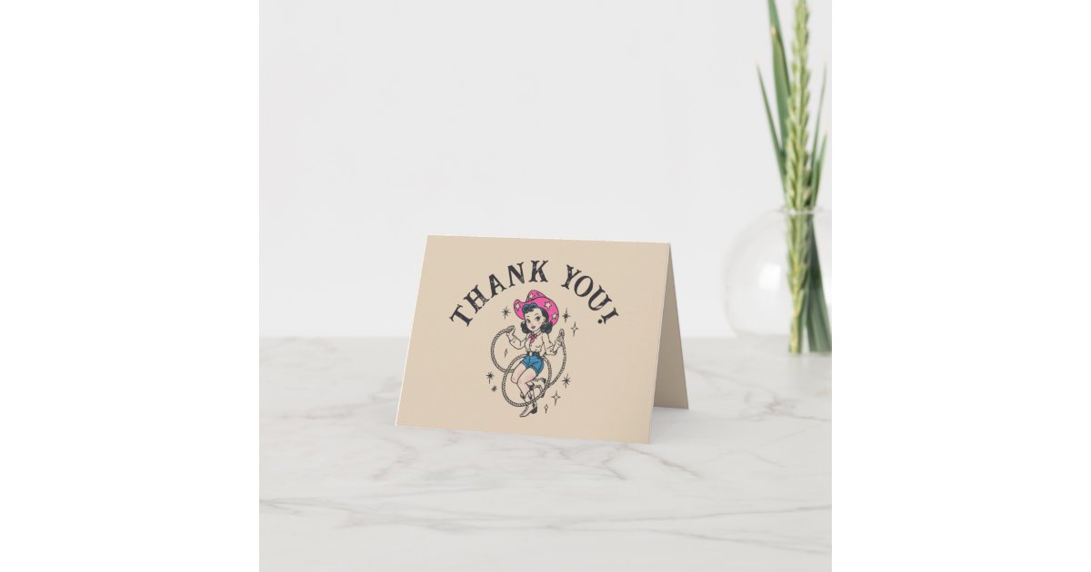 Retro Western 30th Rodeo Birthday Thank You Card | Zazzle