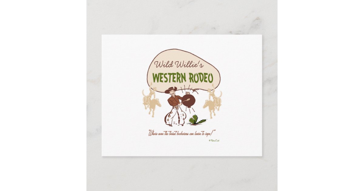 Retro 'Western Rodeo' Postcard | Zazzle