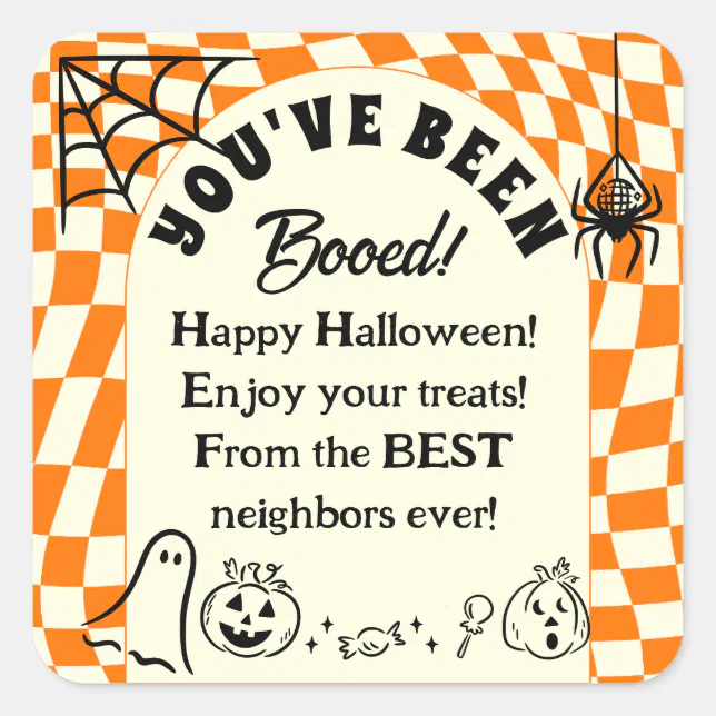 Retro We've Been Booed You've Been Booed Game Square Sticker | Zazzle