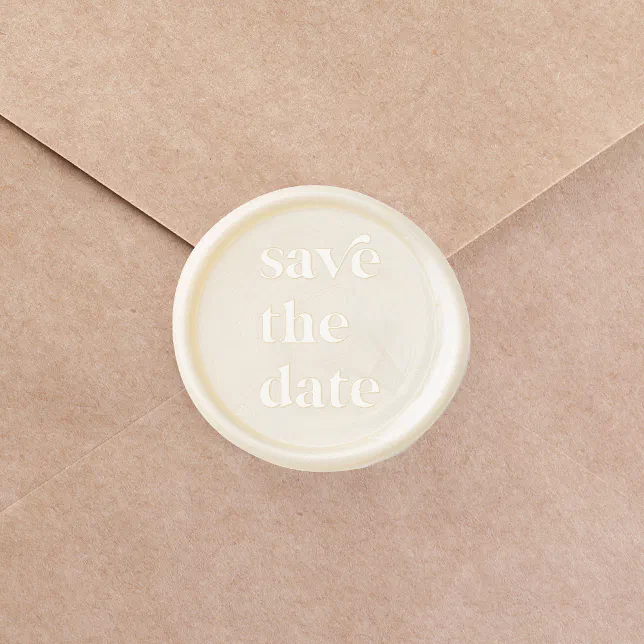 Retro | White Save the Date Wax Seal Sticker | Zazzle