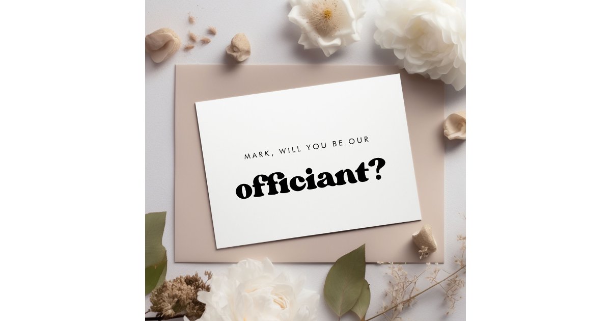 Retro Will you be our officiant proposal card | Zazzle