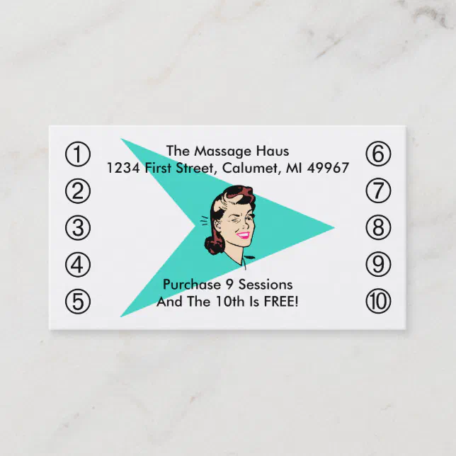 Retro Wink Business Punch Cards Any business | Zazzle