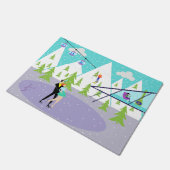 Retro Winter Ski Resort Door Mat | Zazzle