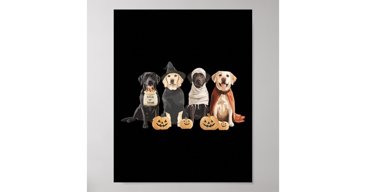 Retro Witch Labrador Retriever Halloween Labrador Poster | Zazzle