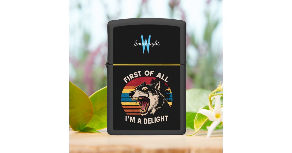 Retro Wolf Sunset Delight Zippo Lighter | Zazzle