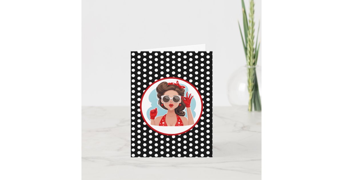 Retro Woman Card | Zazzle