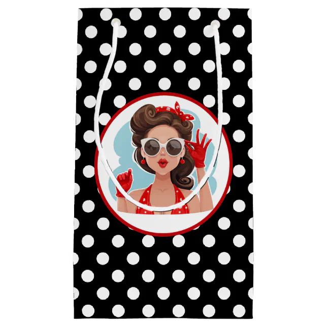Retro Woman Gift Bag | Zazzle