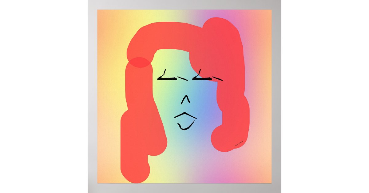 Retro Woman With Red Hair Poster | Zazzle
