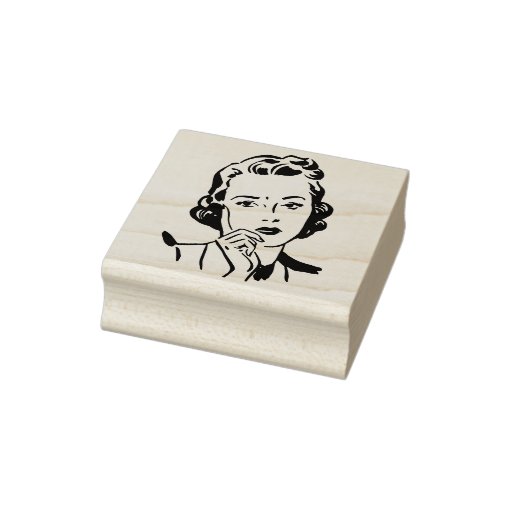 Retro Women vintage comic cartoon art Rubber Stamp | Zazzle