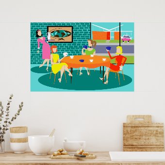 Retro Women's Weekly Card Game Poster | Zazzle