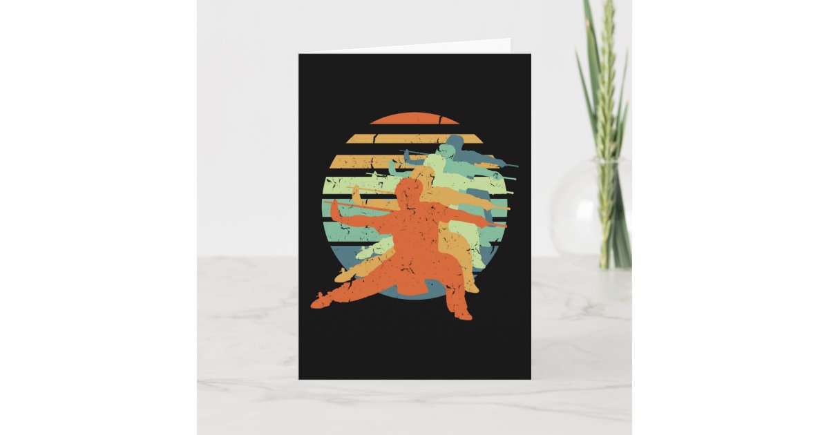 Retro Wushu Kung Fu Chinese Martial Arts Sportsman Card | Zazzle
