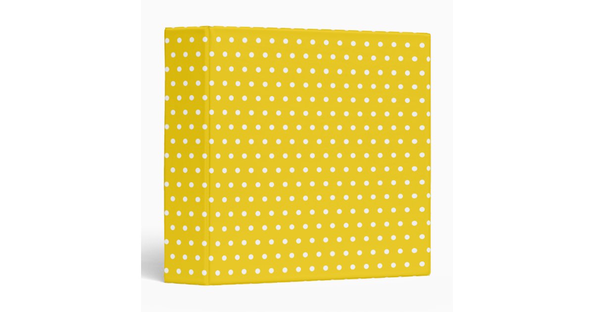 Retro Yellow Dot Binder | Zazzle