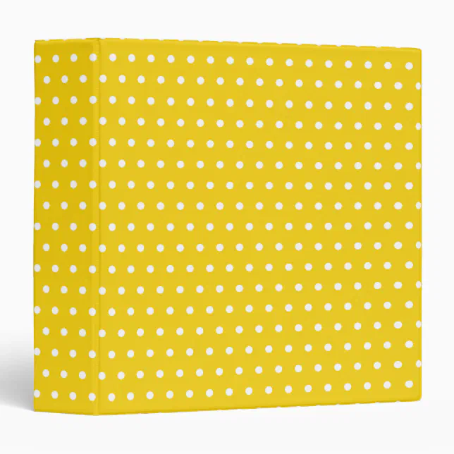 Retro Yellow Dot Binder | Zazzle
