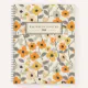 Retro Yellow Floral Pattern Monogram Journal | Zazzle