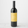 Retro Yellow Handwritting That's Amore Wedding Wine Label | Zazzle