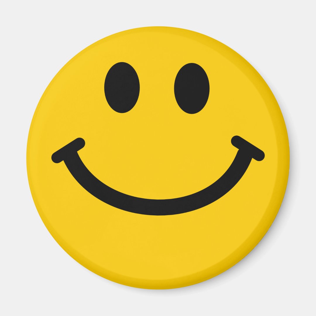 Retro Yellow Happy Face Magnet | Zazzle