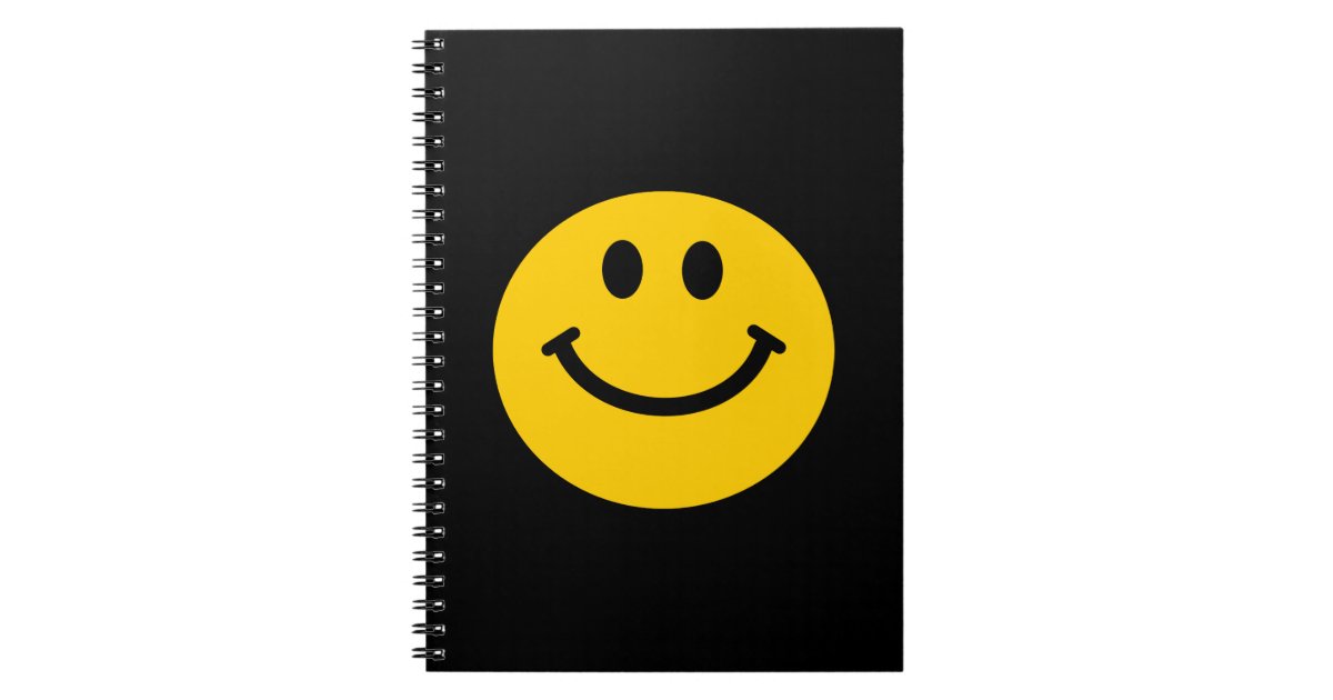 Retro Yellow Happy Face Notebook | Zazzle