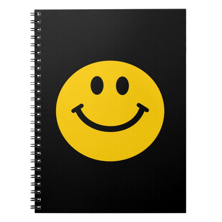 Retro Yellow Happy Face Notebook | Zazzle