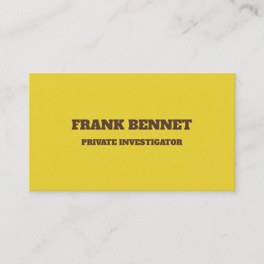 Retro Yellow Private Investigator Business Card | Zazzle.com