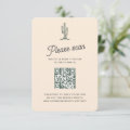 Retro Yellow Saguaro Cacti Desert Wedding QR Code RSVP Card | Zazzle