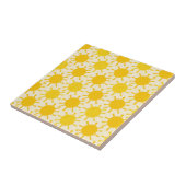 Retro Yellow Sunny Pattern Ceramic Tile | Zazzle