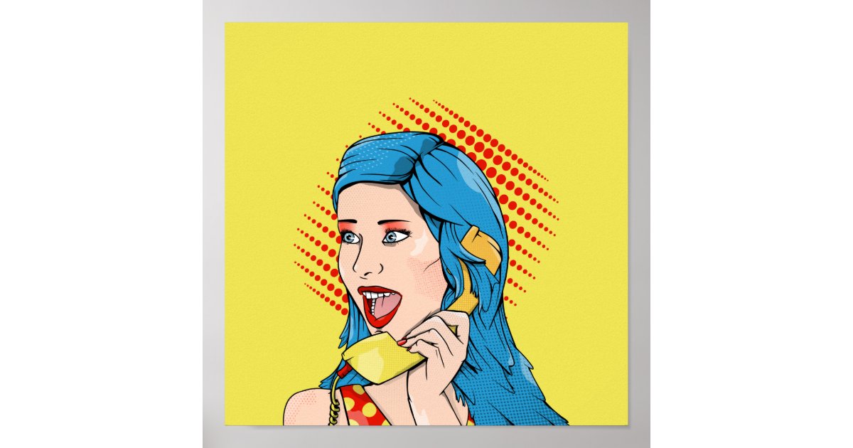 Retro Yellow Telephone Poster | Zazzle