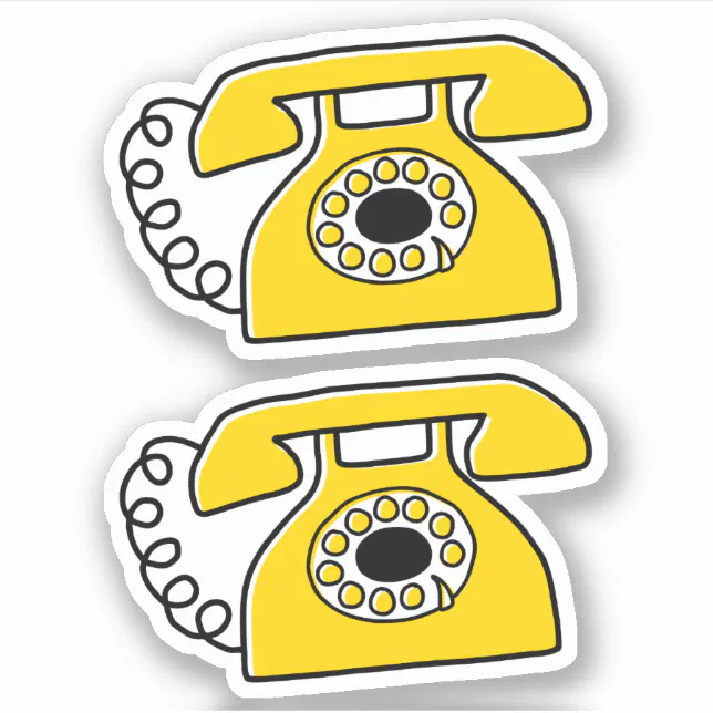 Retro yellow telephone stickers | Zazzle
