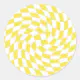 Retro Yellow White Warped Checks Checkered Classic Round Sticker | Zazzle