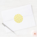 Retro Yellow White Warped Checks Checkered Classic Round Sticker | Zazzle