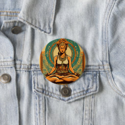 Retro yoga sign button | Zazzle