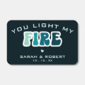 Retro You Light My Fire Dark Blue Wedding Favor Matchboxes | Zazzle