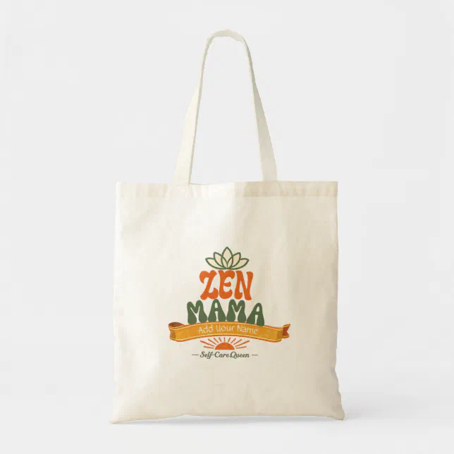 Retro Zen Mama Yoga Lotus Personalized Tote Bag | Zazzle