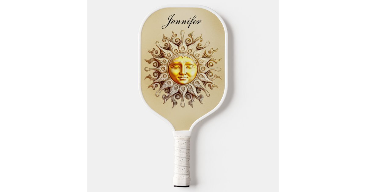 Retro Zodiac Celestial Sun Monogram Pickleball Paddle | Zazzle