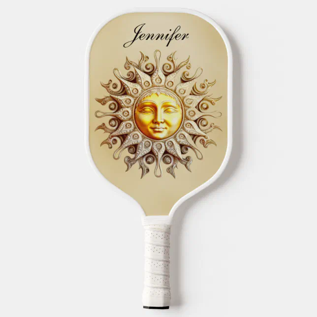 Retro Zodiac Celestial Sun Monogram Pickleball Paddle | Zazzle